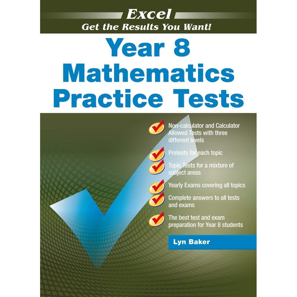 Excel Mathematics Practice Tests Year 8 | North Shore Shop