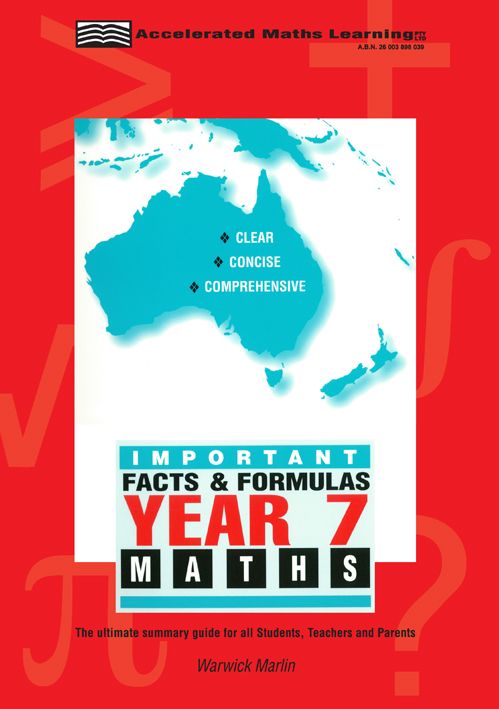 Important Facts & Formulas Year 7 Maths | North Shore Shop